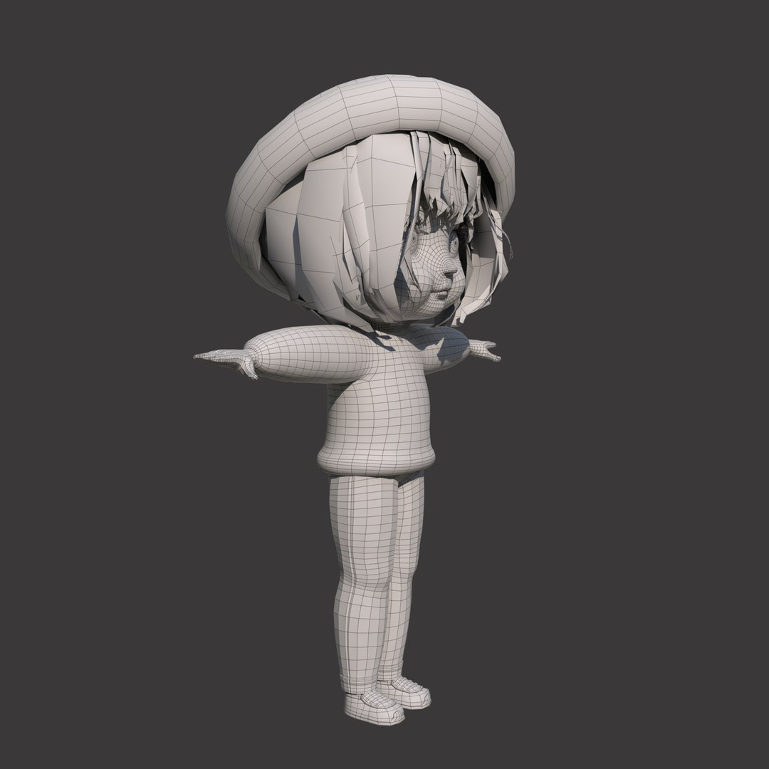 Cartoon Girl- base mesh 3D - TurboSquid 2181935