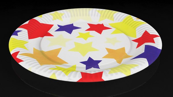 modelo 3d Plato de papel de estrellas - TurboSquid 2051608