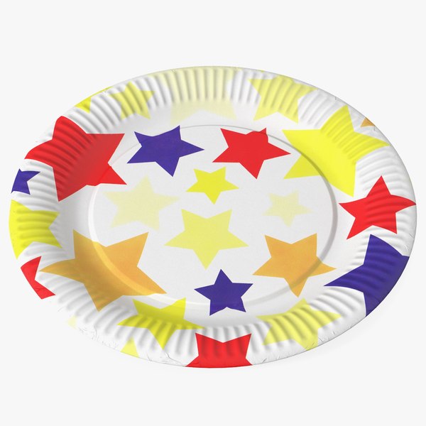 modelo 3d Plato de papel de estrellas - TurboSquid 2051608