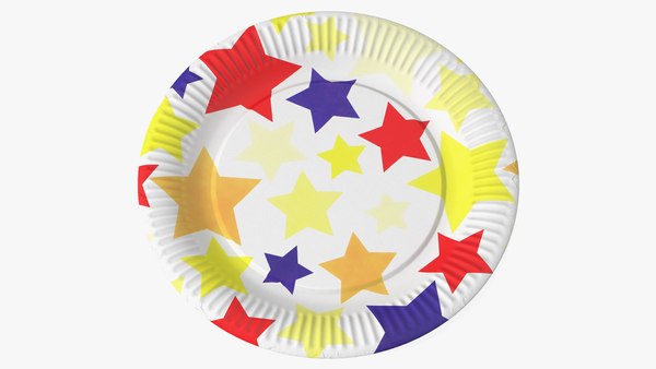 modelo 3d Plato de papel de estrellas - TurboSquid 2051608