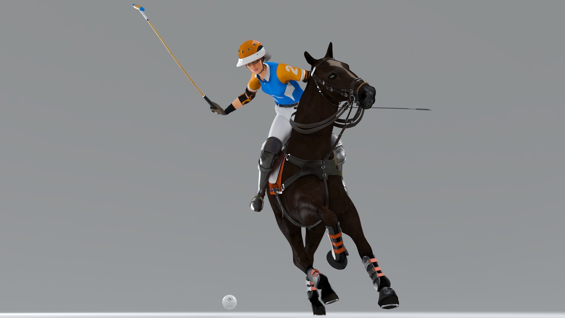 Female Polo Player Animated HQ Standard License Model - TurboSquid 2462593