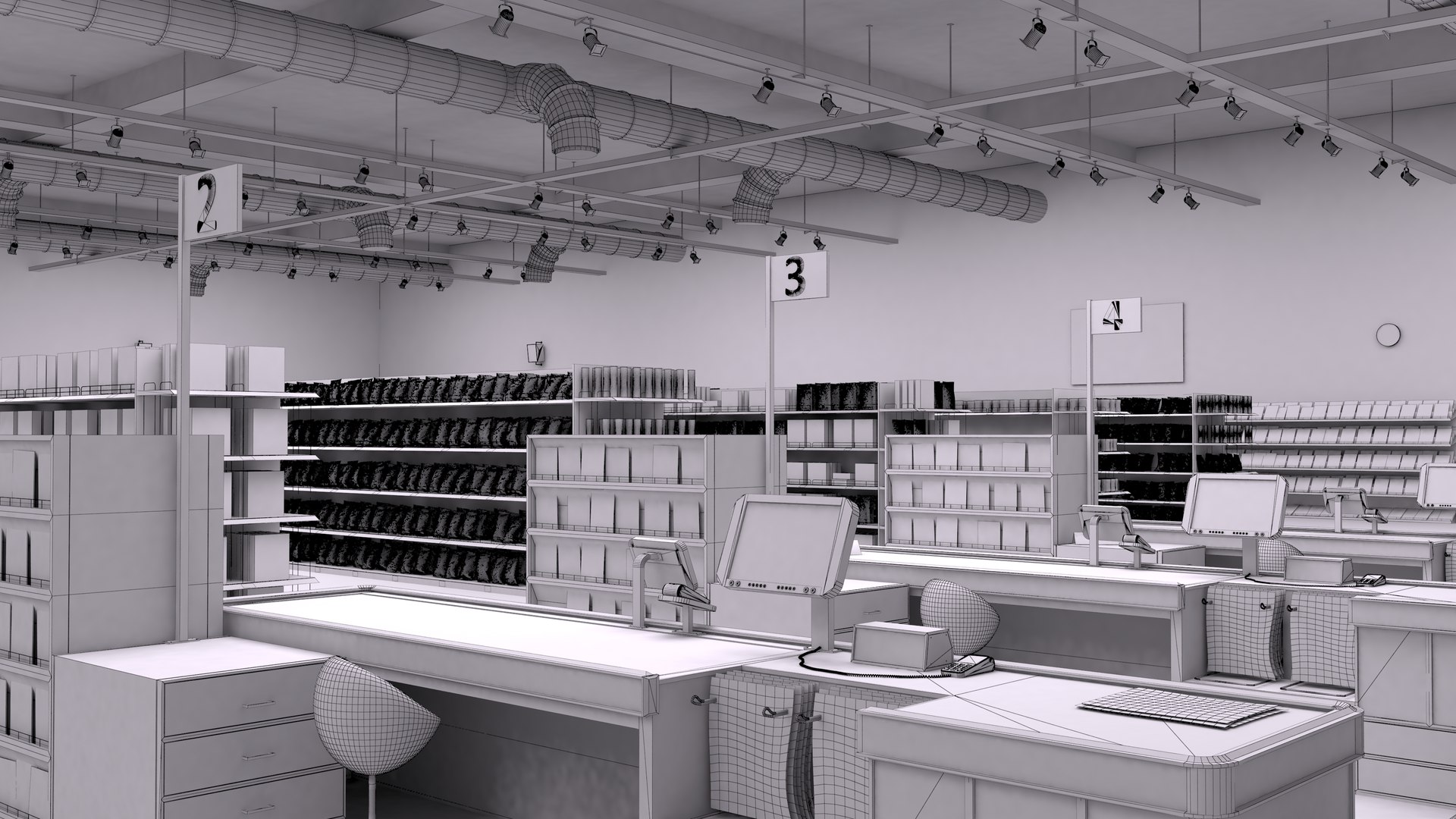 Supermarket store shopping 3D model - TurboSquid 1444093