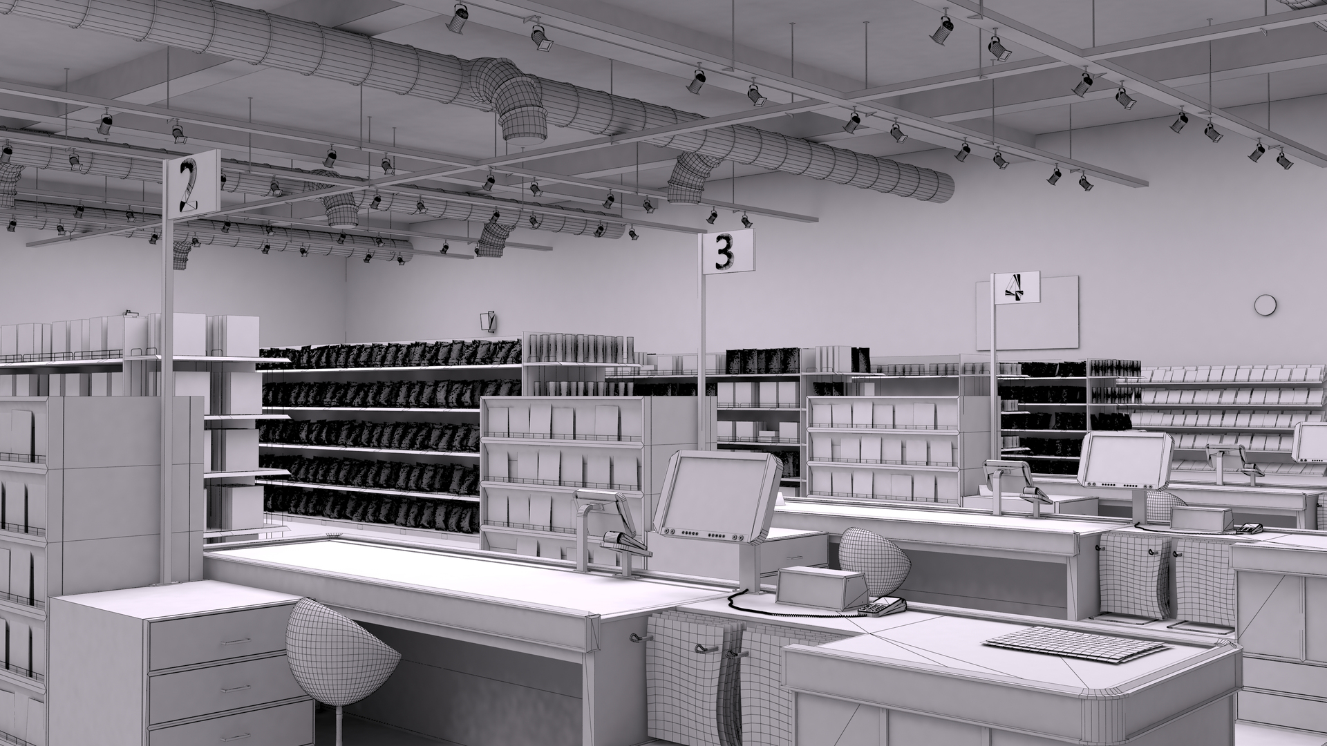 Supermarket store shopping 3D model - TurboSquid 1444093