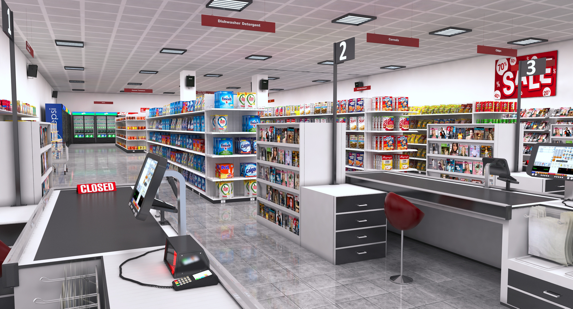Supermarket store shopping 3D model - TurboSquid 1444093