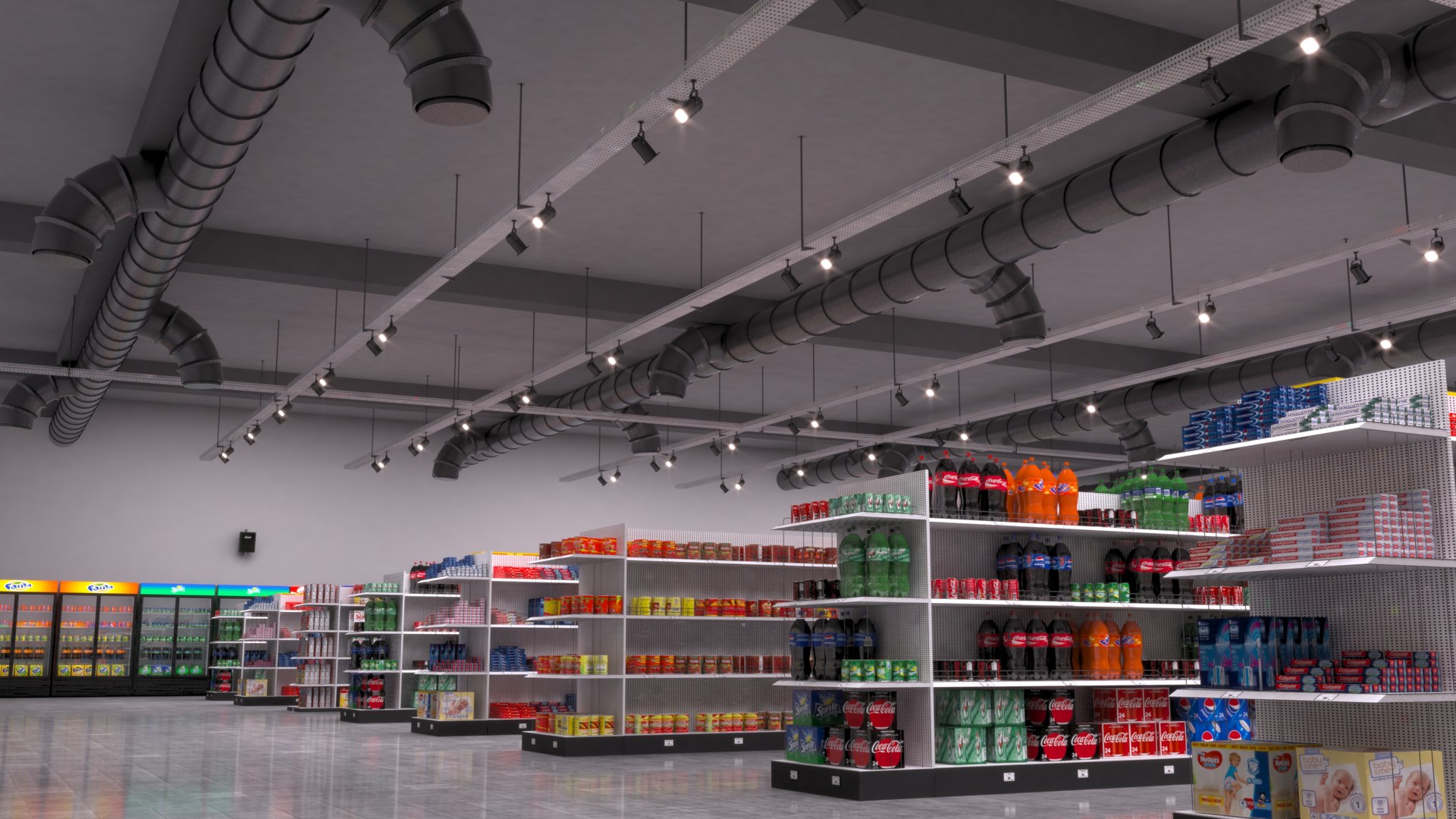 Supermarket Store Shopping 3D Model - TurboSquid 1444093