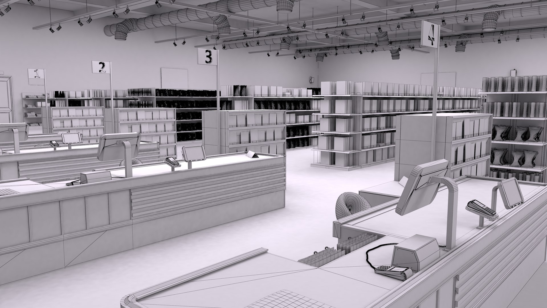 Supermarket store shopping 3D model - TurboSquid 1444093