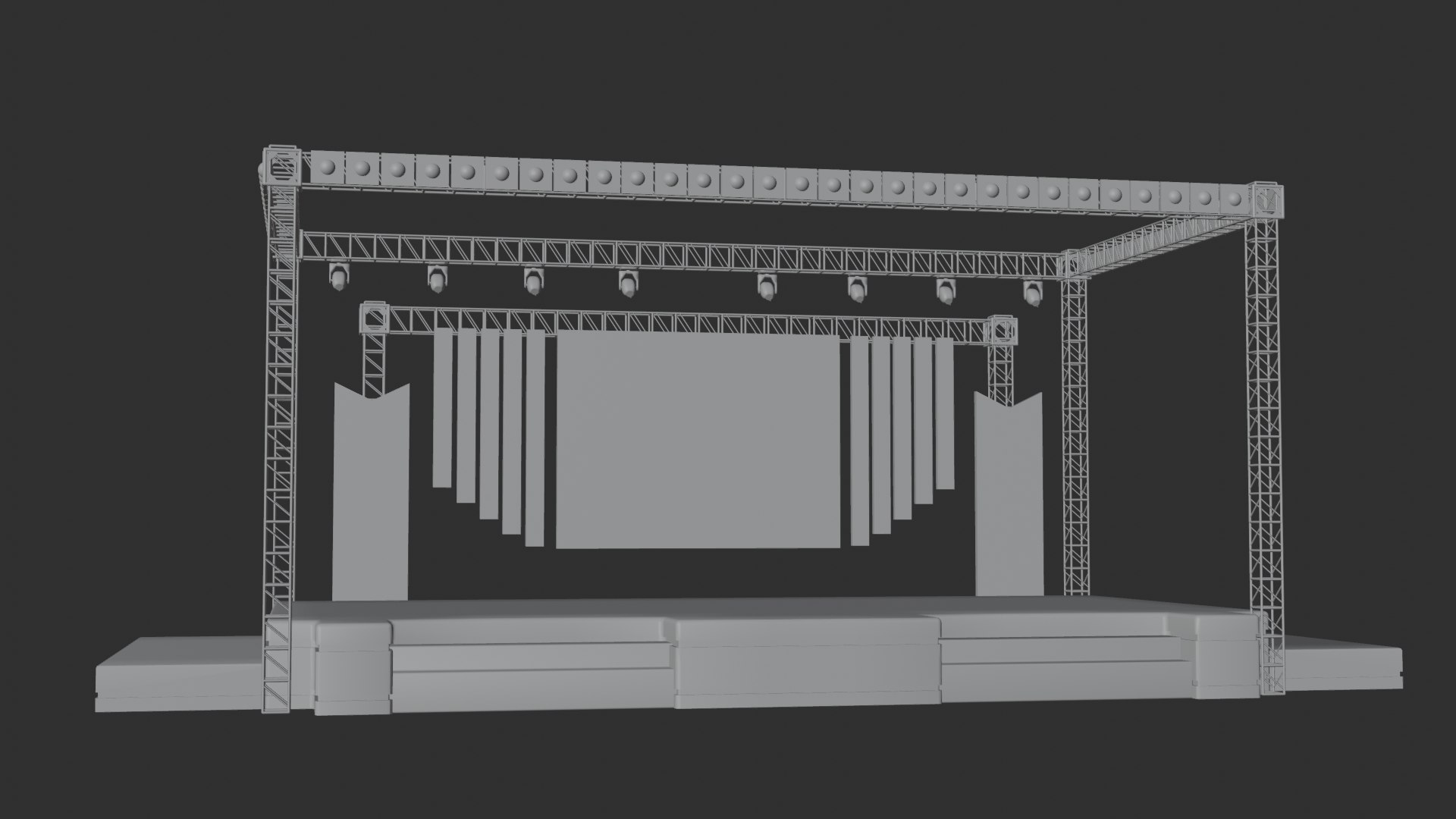 3D Entertainment Concert Event Stage 3D Model With Lights Model ...