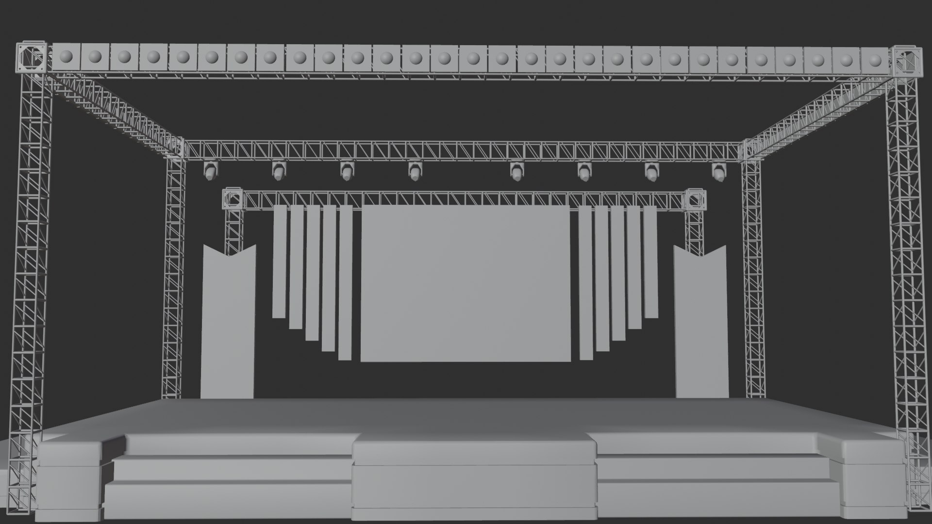 3D Entertainment Concert Event Stage 3D Model With Lights Model ...