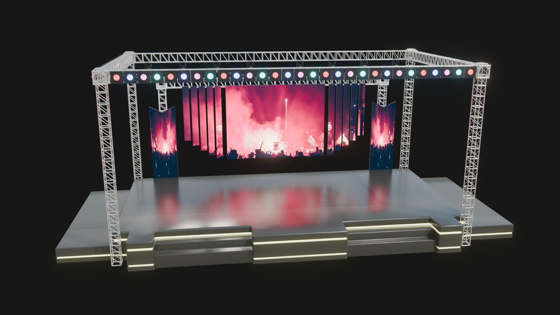 3D Entertainment Concert Event Stage 3D Model With Lights Model ...