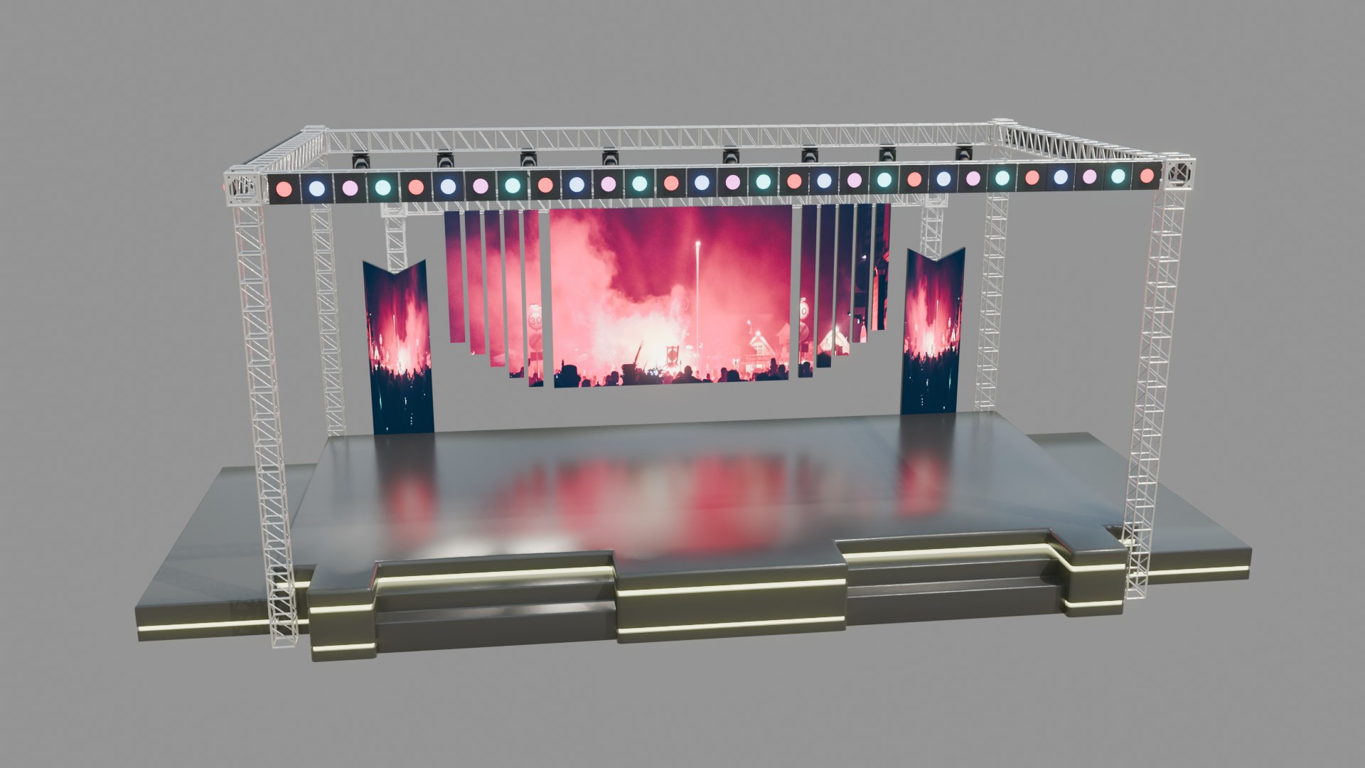 3D Entertainment Concert Event Stage 3D Model With Lights Model ...