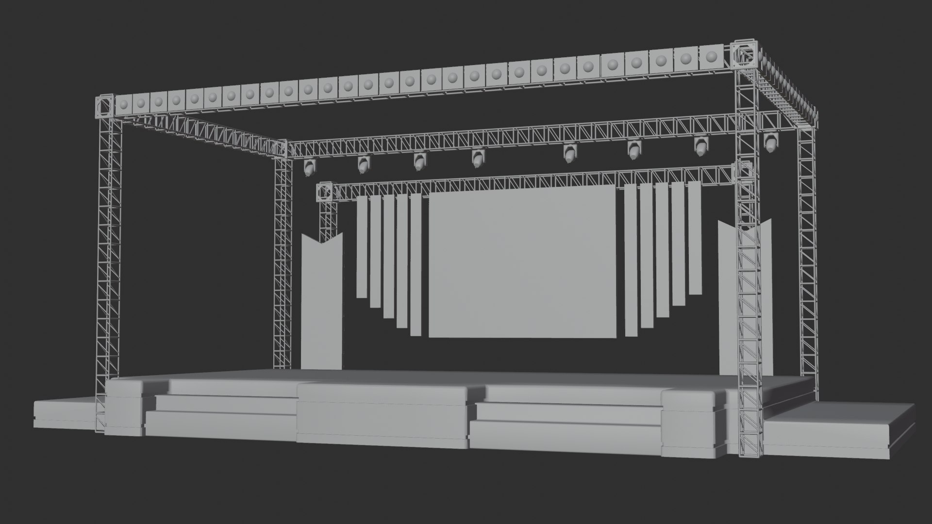 3D Entertainment Concert Event Stage 3D Model With Lights Model ...