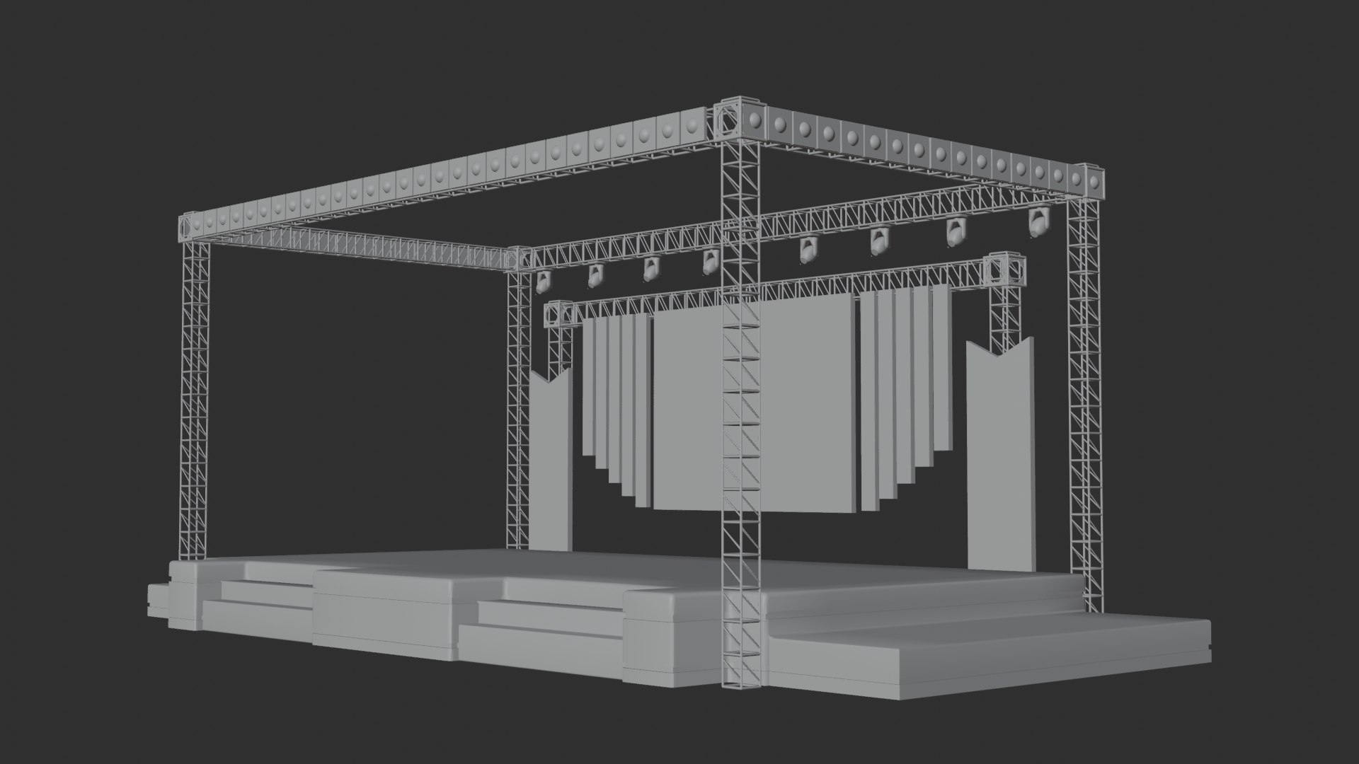 3D Entertainment Concert Event Stage 3D Model With Lights Model ...