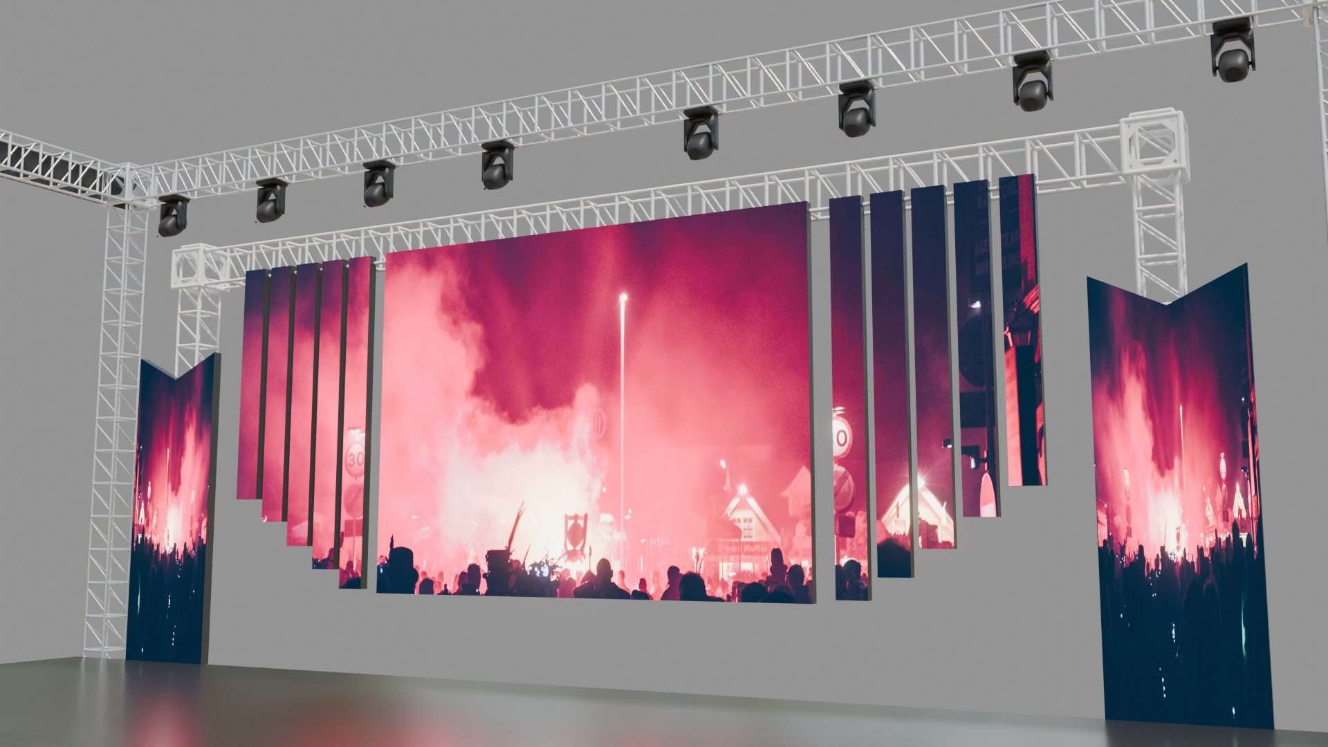 3D Entertainment Concert Event Stage 3D Model With Lights Model ...