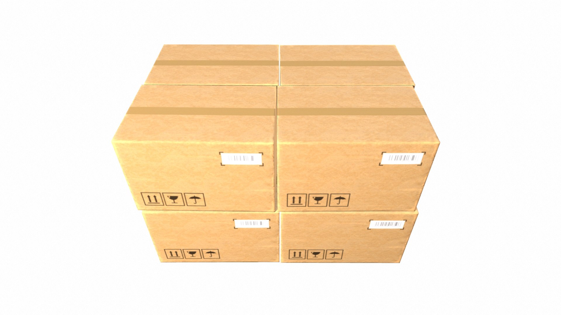 Cardboard Box Set 3D Model - TurboSquid 2337094