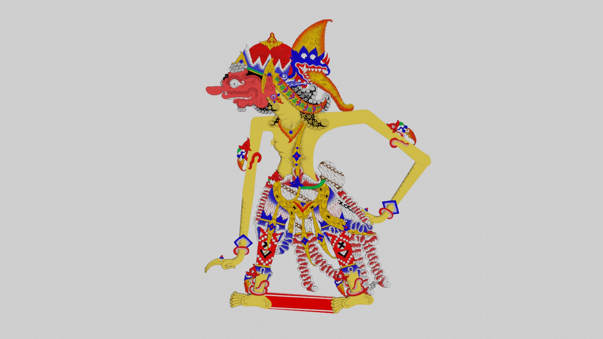 3D Model Wayang Kulit Dursasana - TurboSquid 2268483