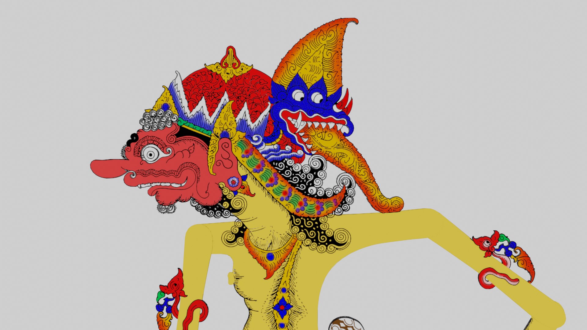 3D Model Wayang Kulit Dursasana - TurboSquid 2268483
