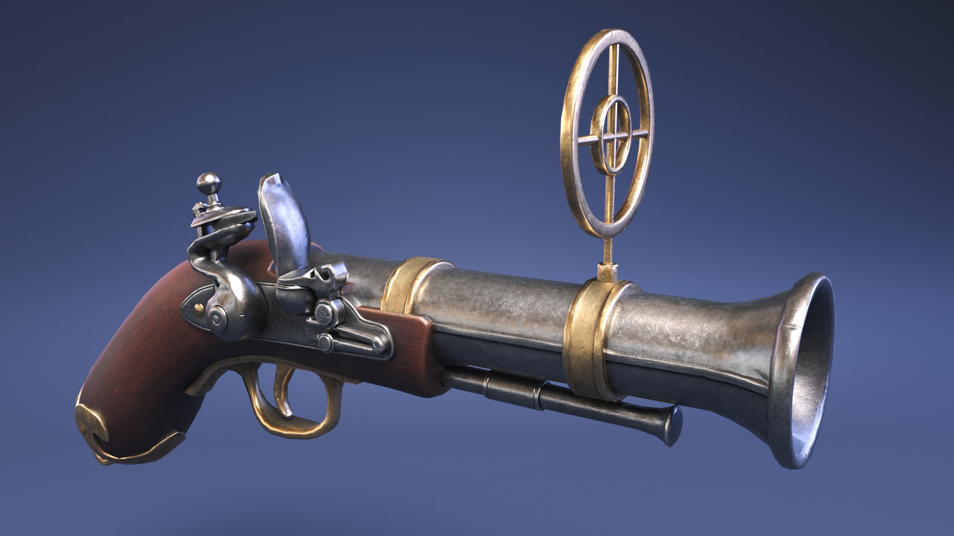 Stylized Flintlock Pistol Model Turbosquid 2084802