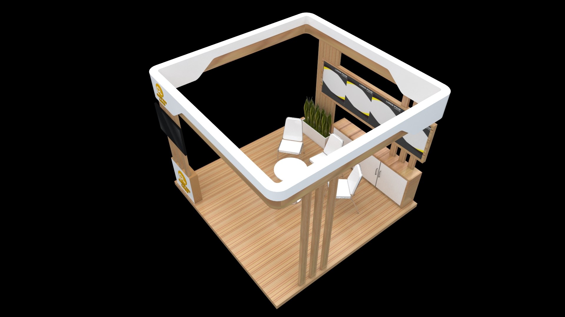 Booth 3x3 3D - TurboSquid 1383471