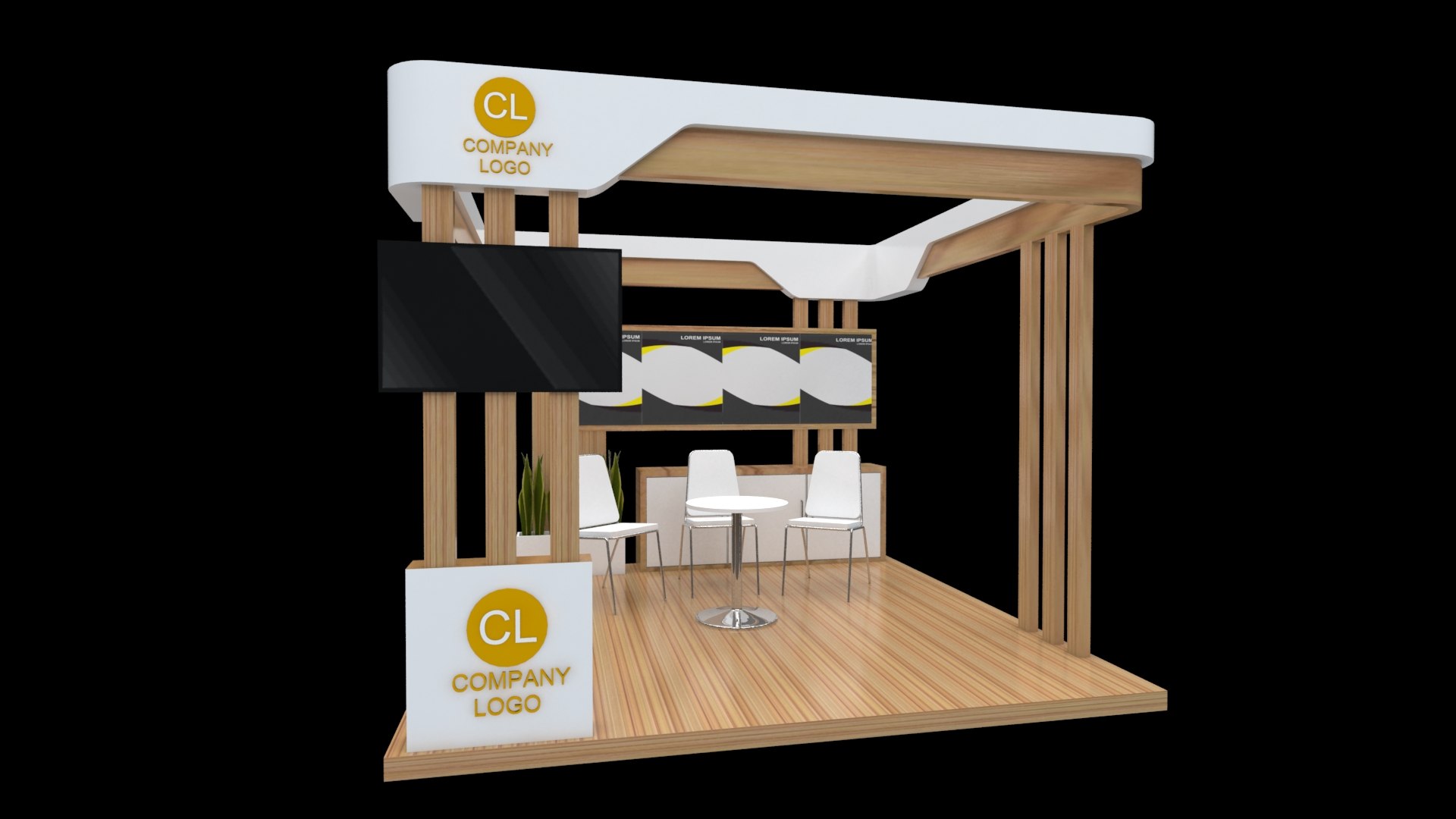 Booth 3x3 3D - TurboSquid 1383471