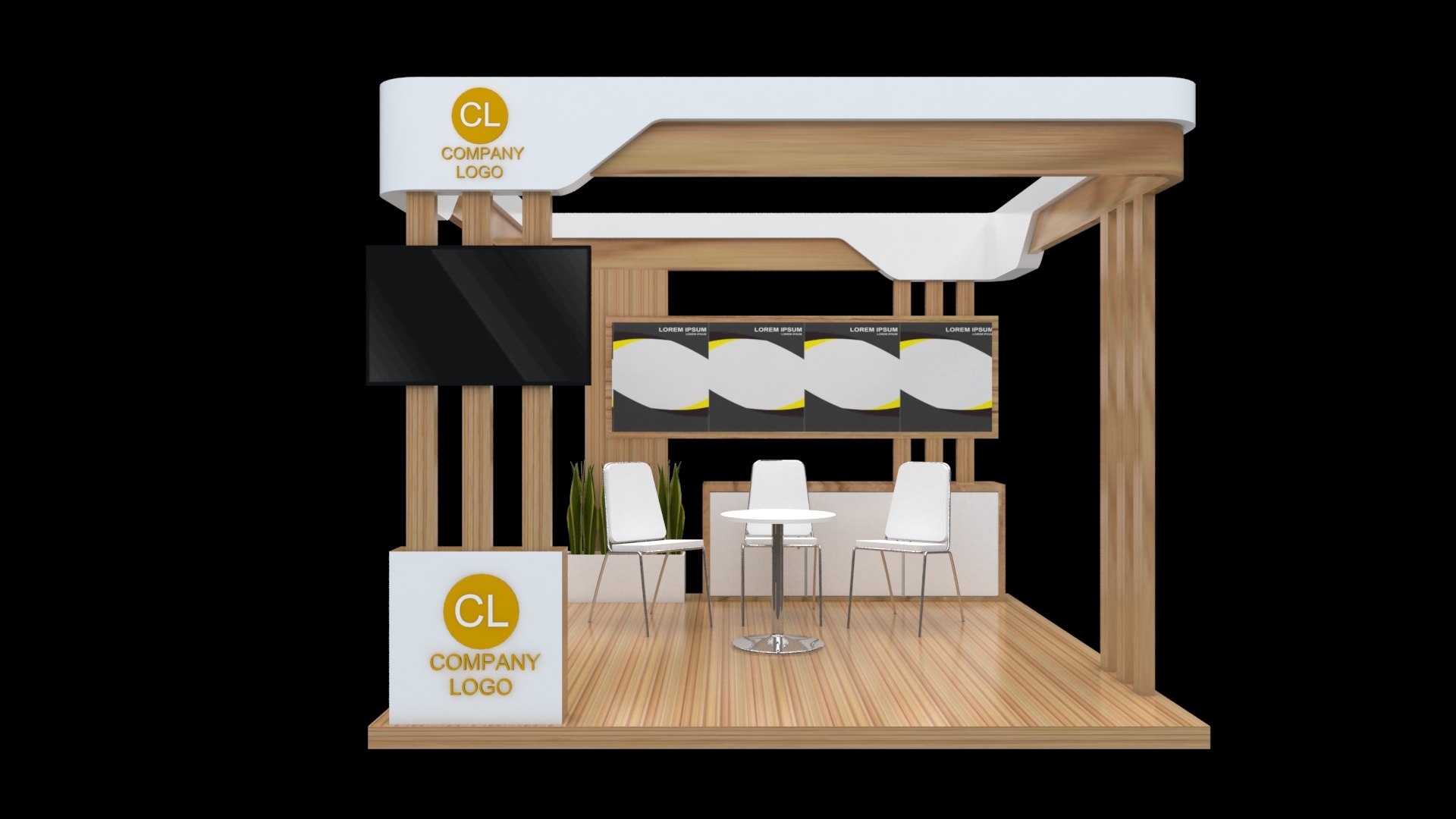 Booth 3x3 3D - TurboSquid 1383471