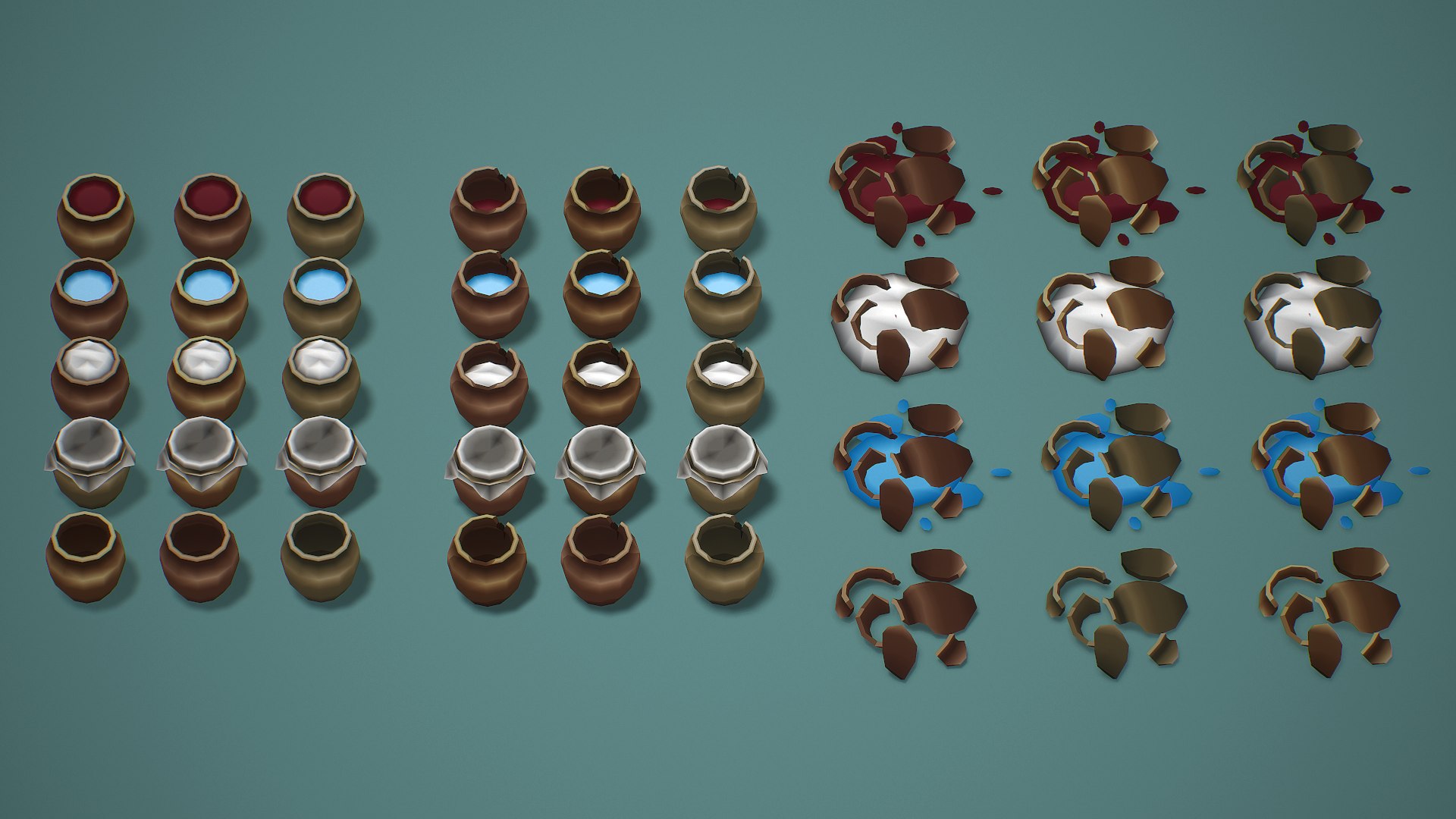 Stylized Medieval Pots - Low Poly Game Ready 3D - TurboSquid 1987935