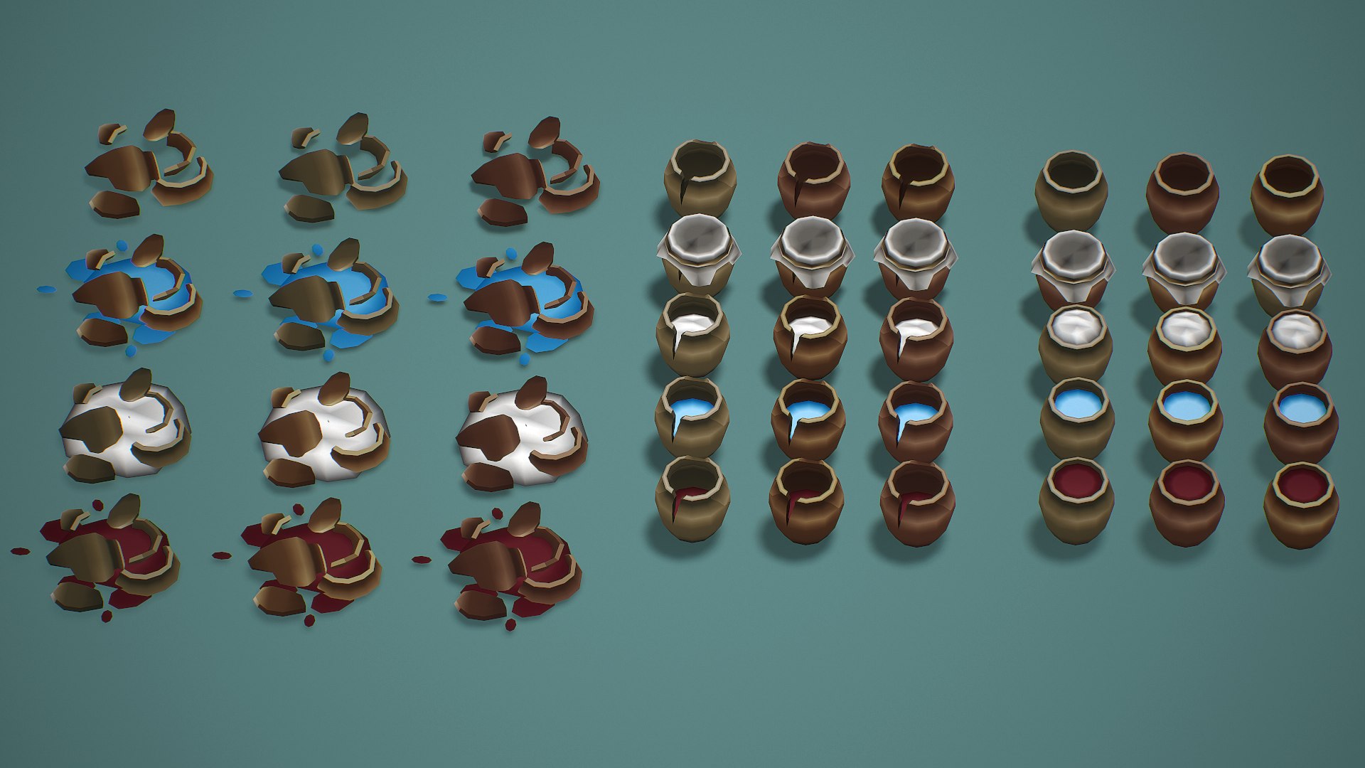 Stylized Medieval Pots - Low Poly Game Ready 3D - TurboSquid 1987935