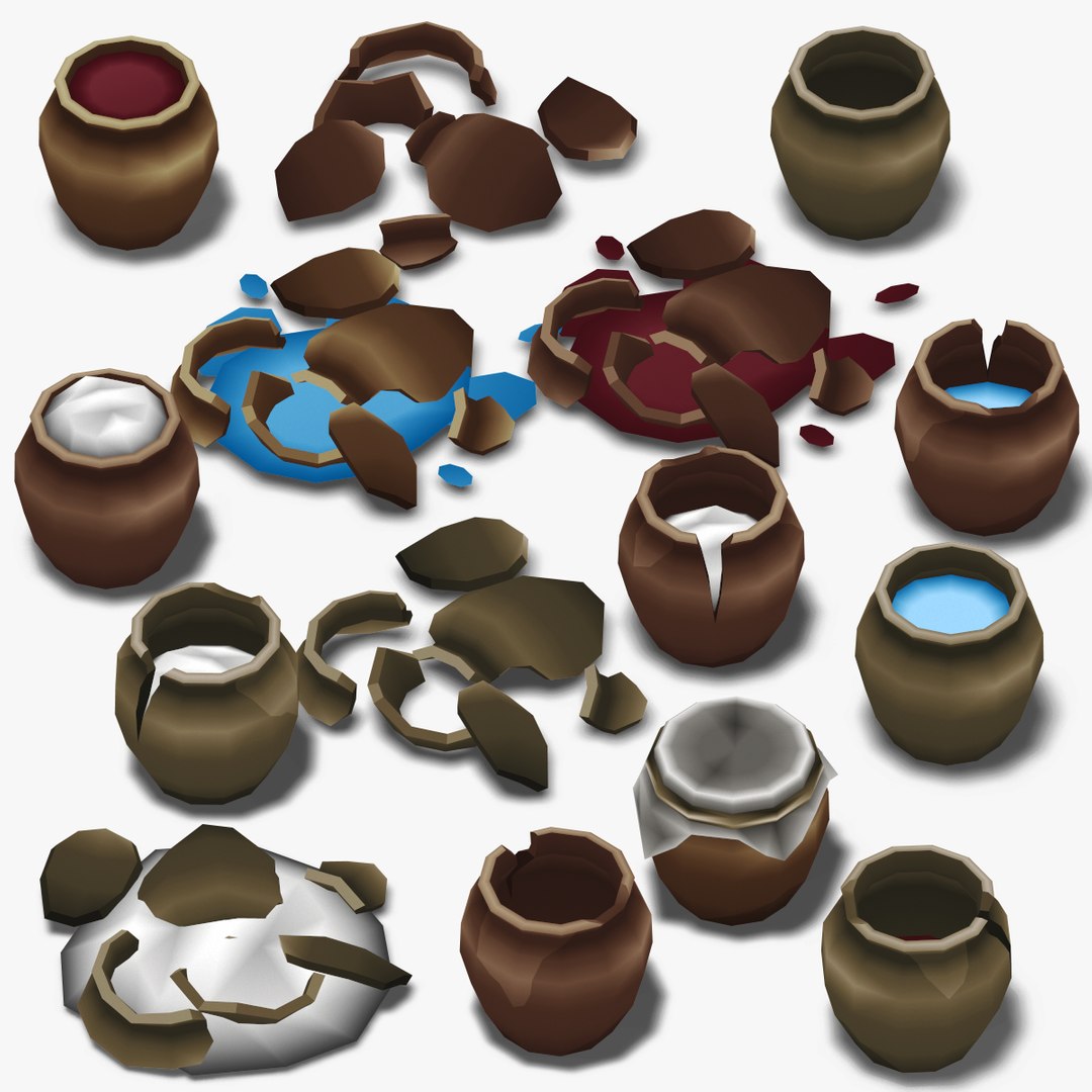 Stylized Medieval Pots - Low Poly Game Ready 3D - TurboSquid 1987935