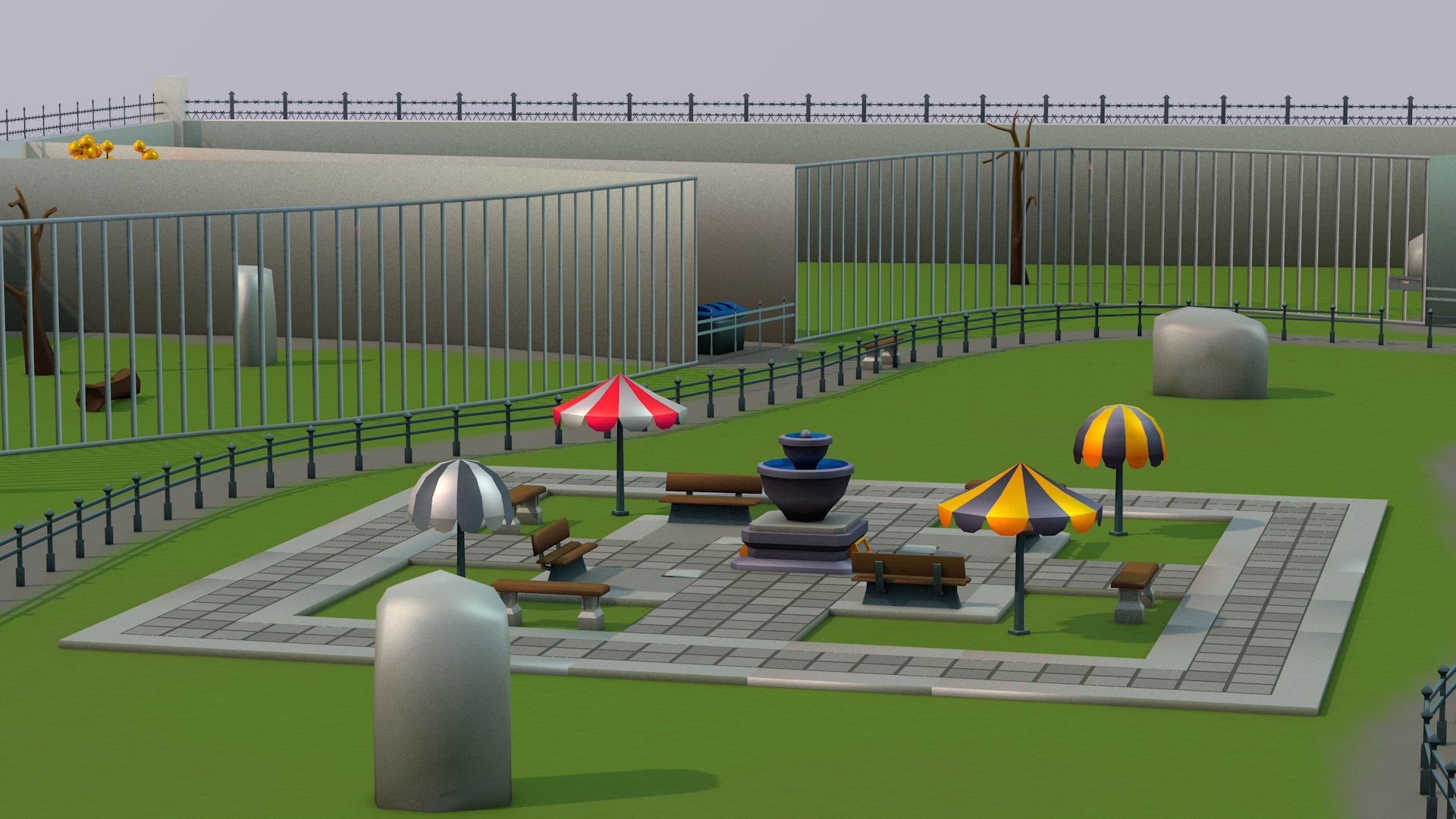 3D Low Poly Zoo Environment Model - TurboSquid 1714826