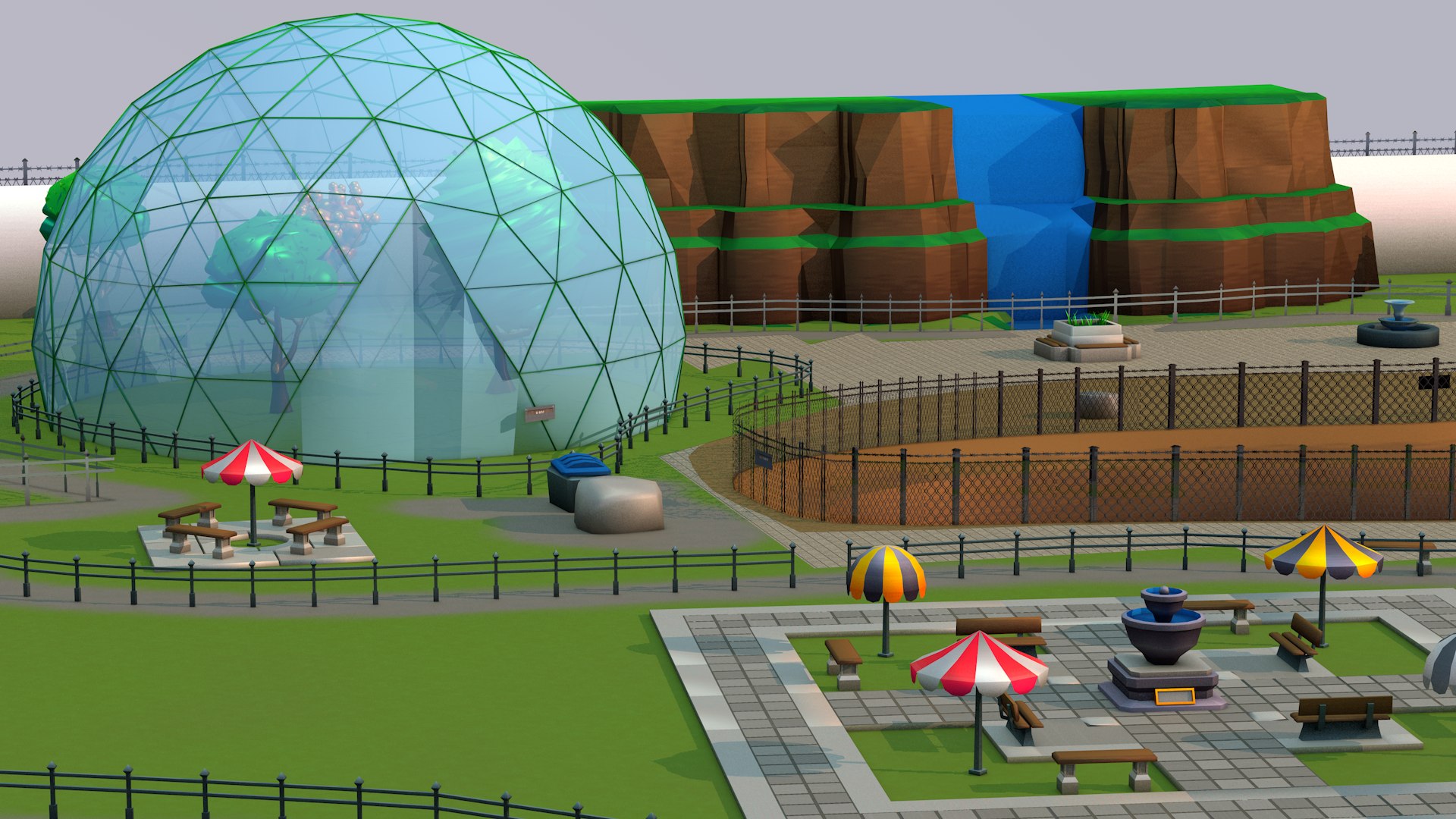 3D Low Poly Zoo Environment Model - TurboSquid 1714826
