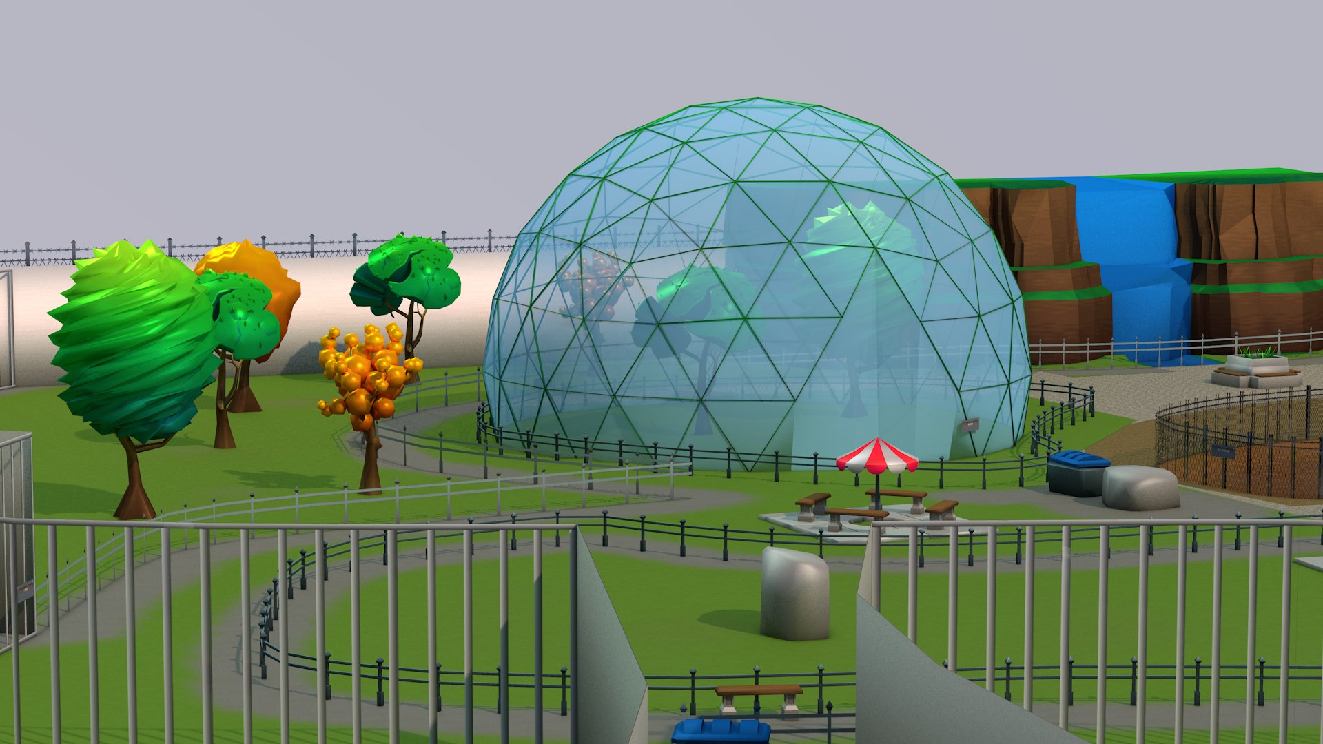 3D Low Poly Zoo Environment Model - TurboSquid 1714826