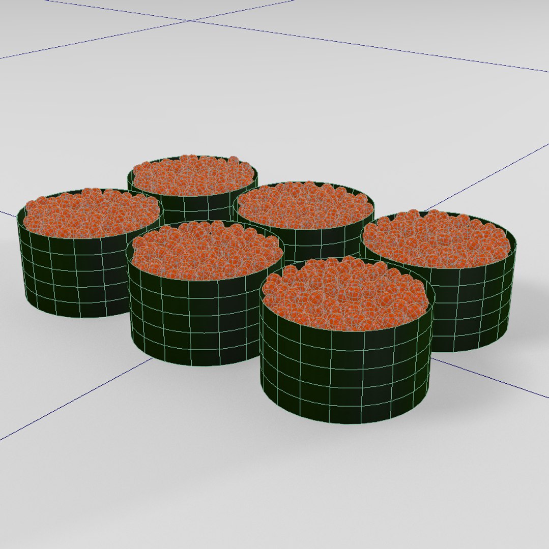 Roe sushi roll japanese 3D - TurboSquid 1467457