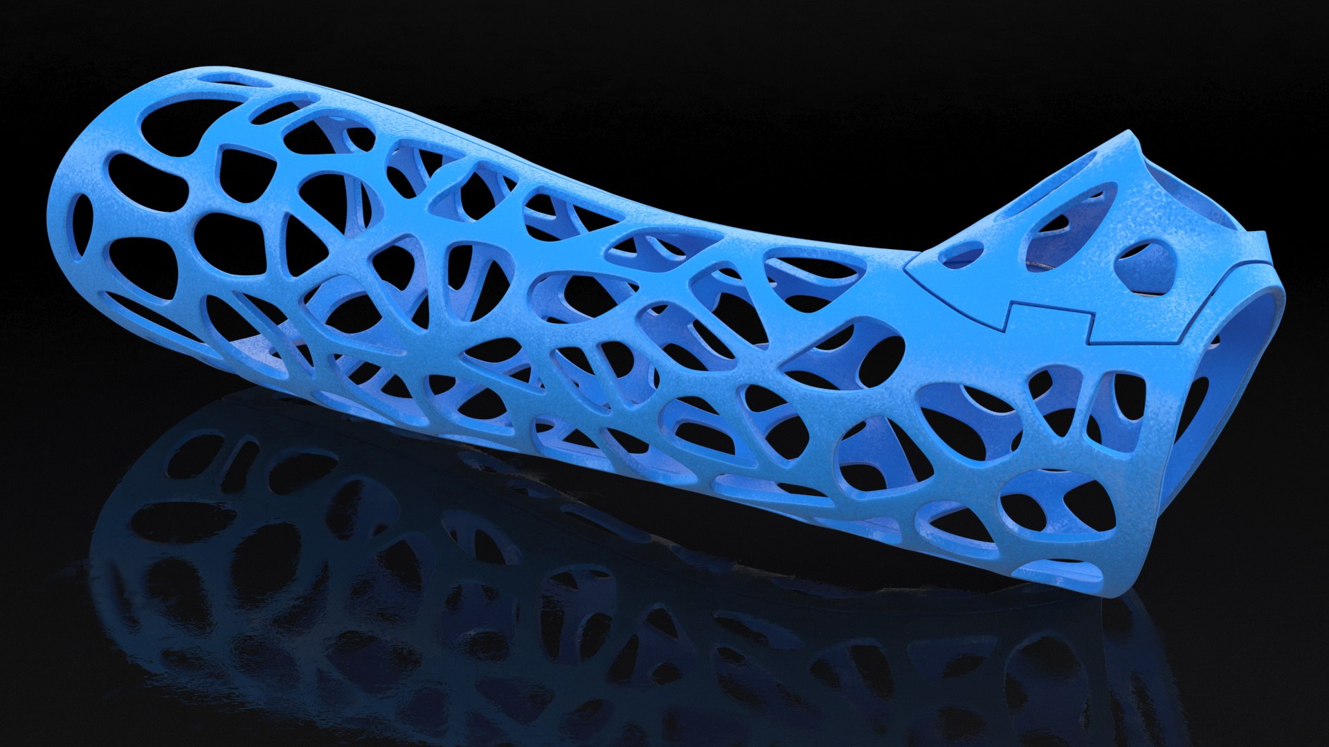 3D 3D-Printed Orthopedic Cast Hand Blue - TurboSquid 1900338