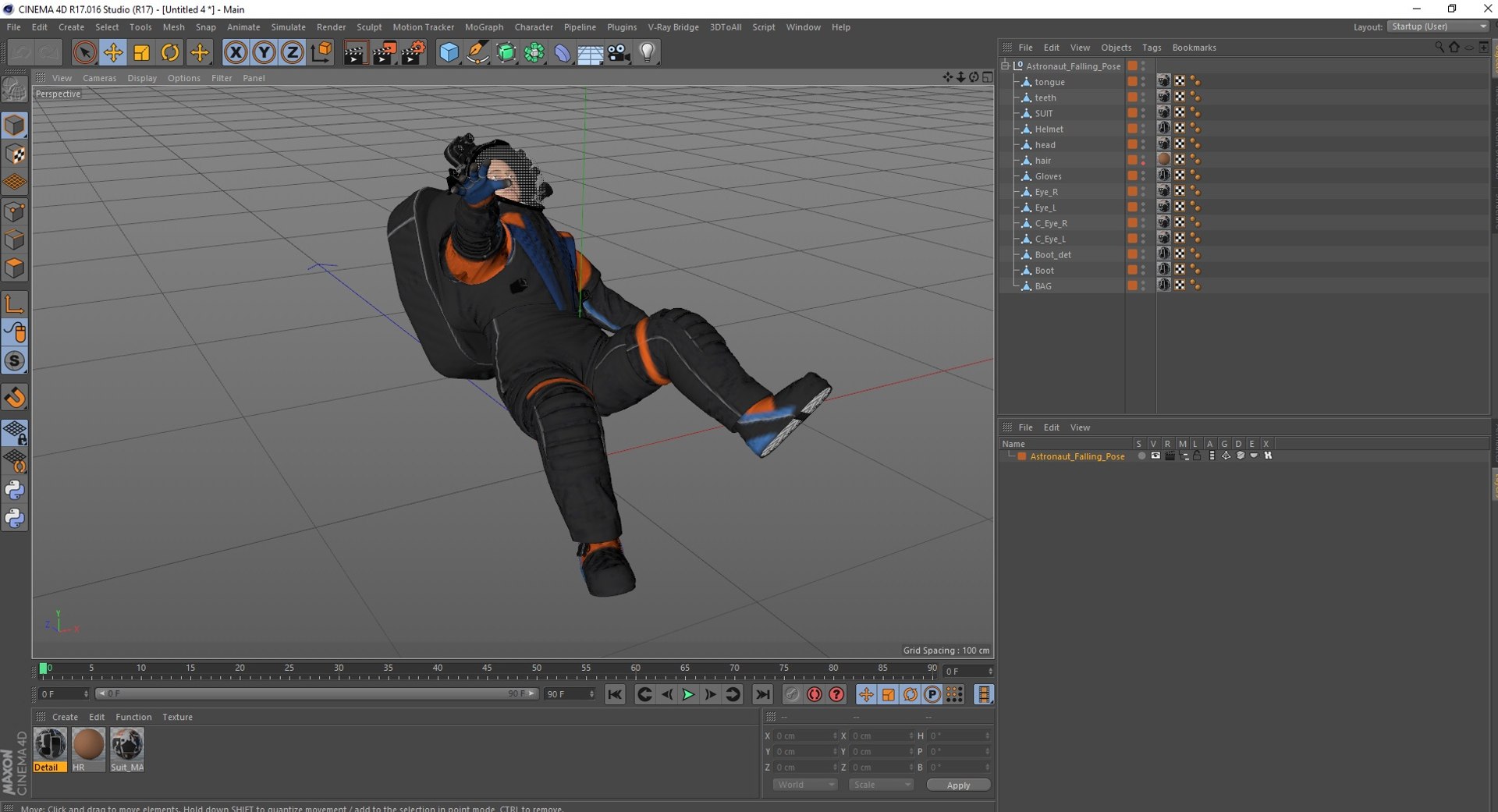 Astronaut Falling Pose 3D Model - TurboSquid 2282236