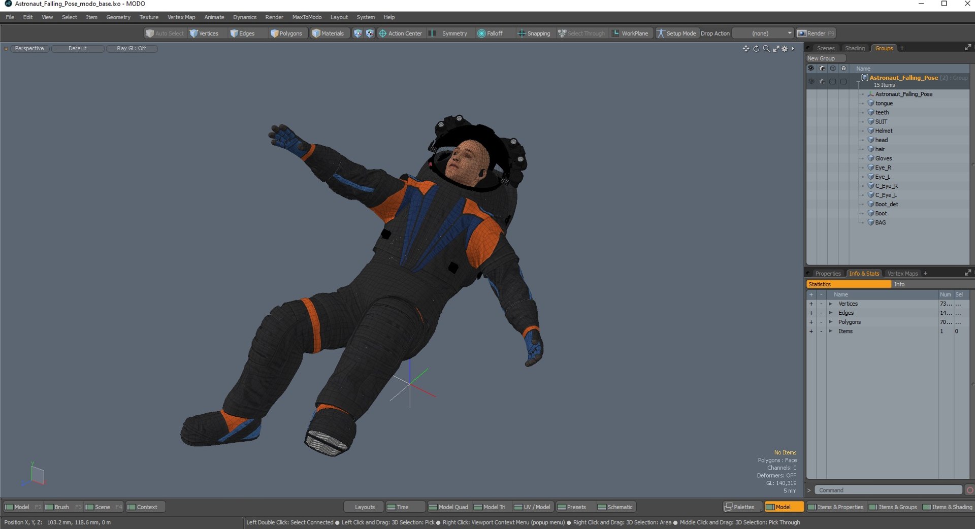 Astronaut Falling Pose 3D Model - TurboSquid 2282236