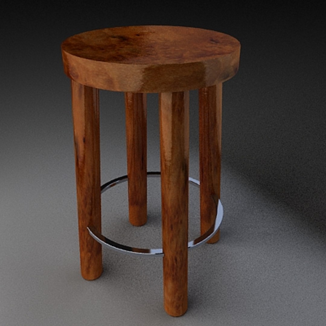 Wooden Stool Design Wood 3d 3ds