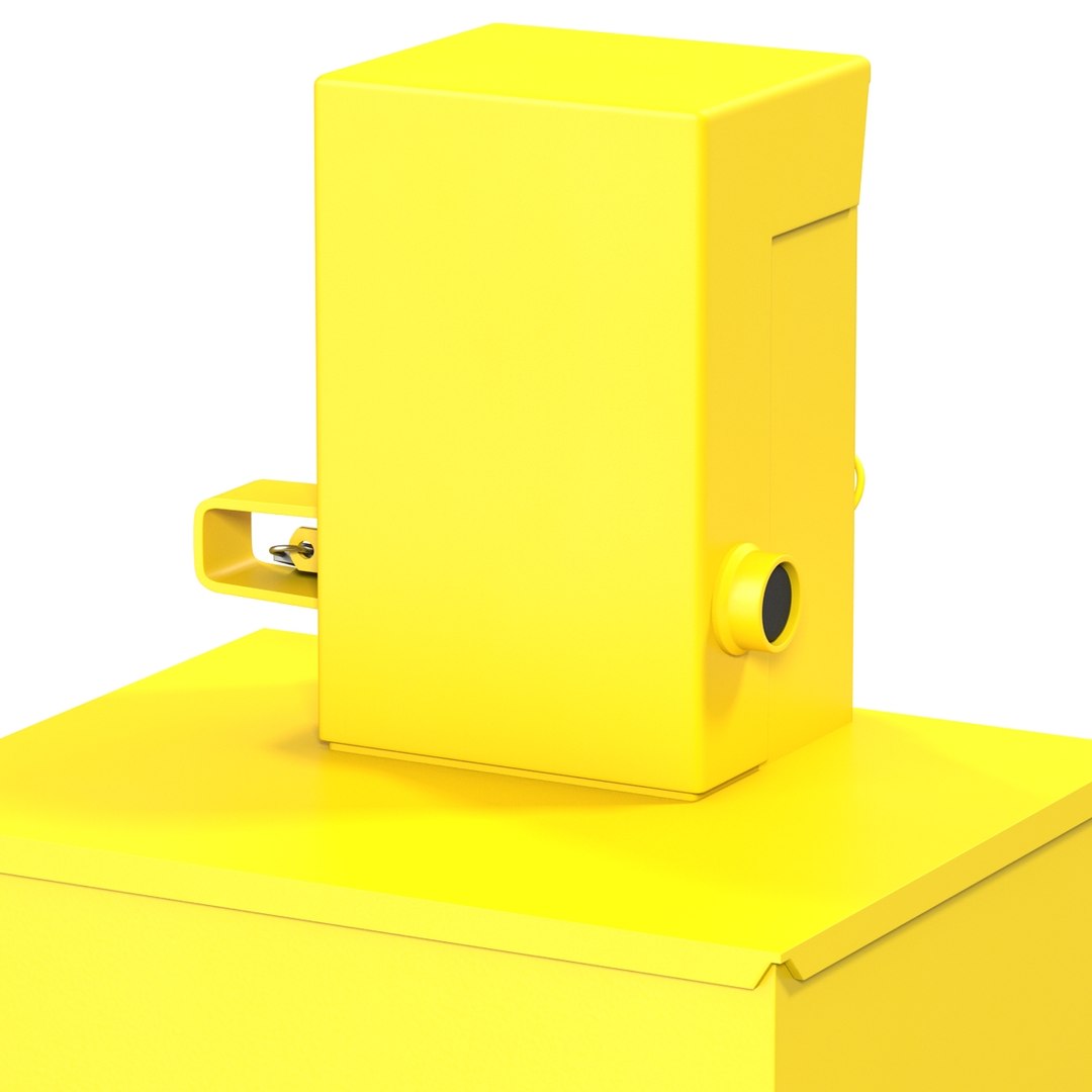 3d Classic Newspaper Box Yellow Model