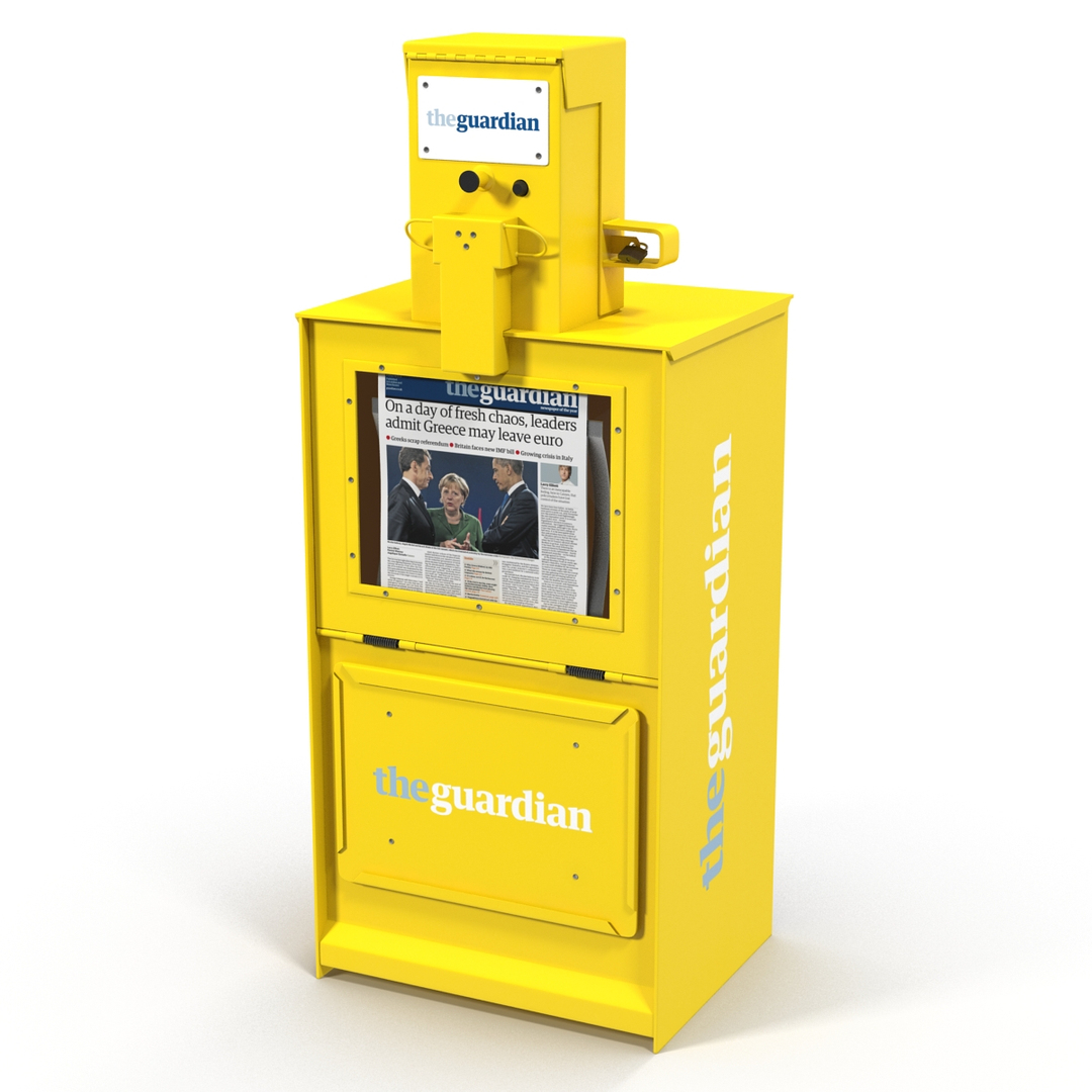 3d Classic Newspaper Box Yellow Model