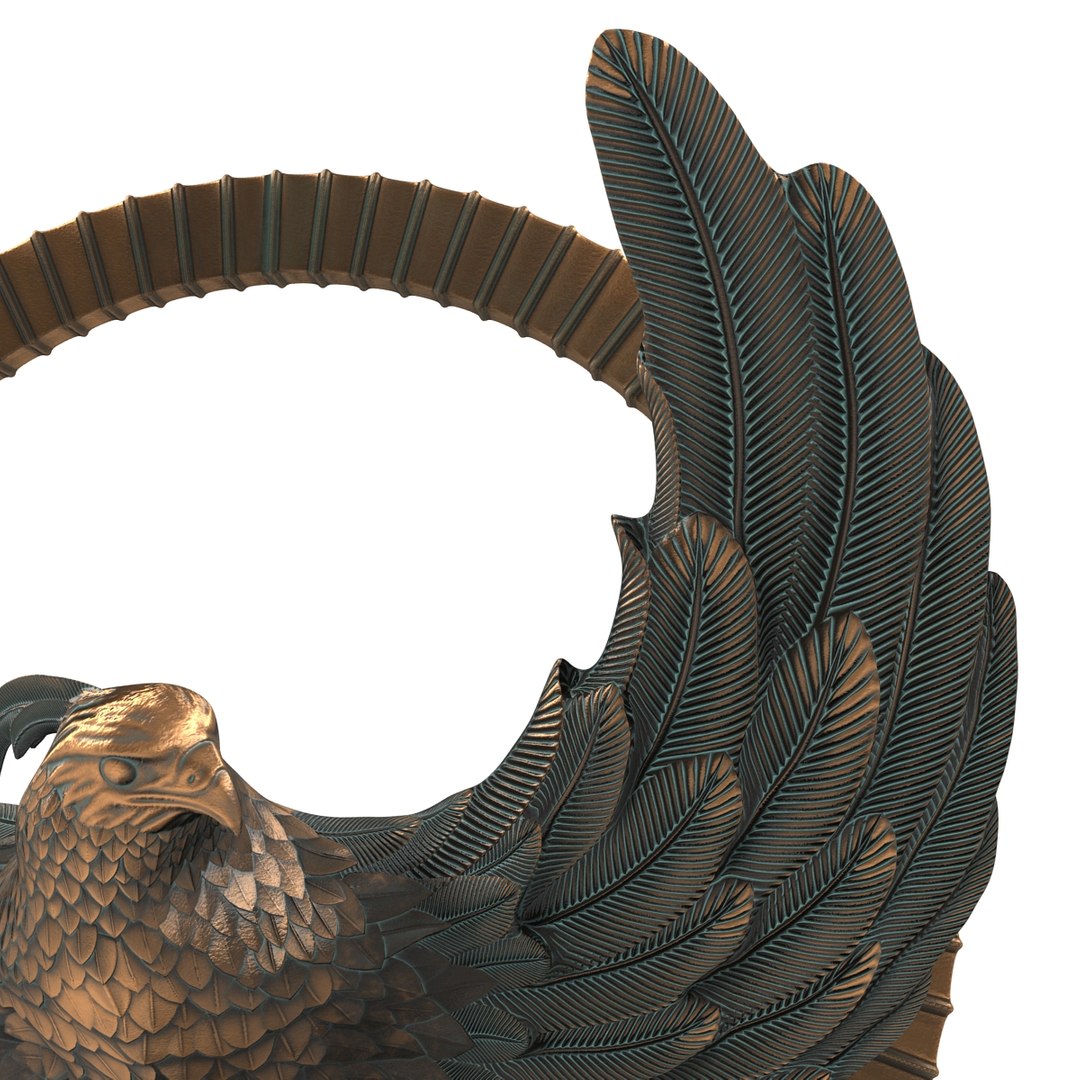 3d Model Golden Phoenix Statue