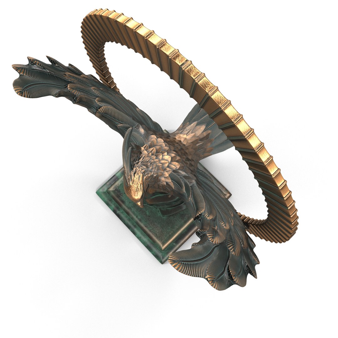 3d Model Golden Phoenix Statue