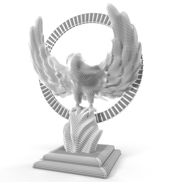 3d model golden phoenix statue