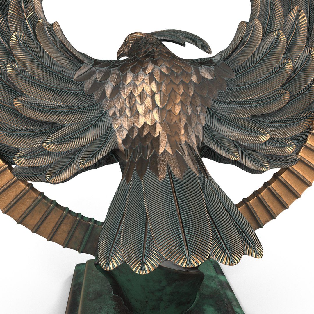 3d Model Golden Phoenix Statue