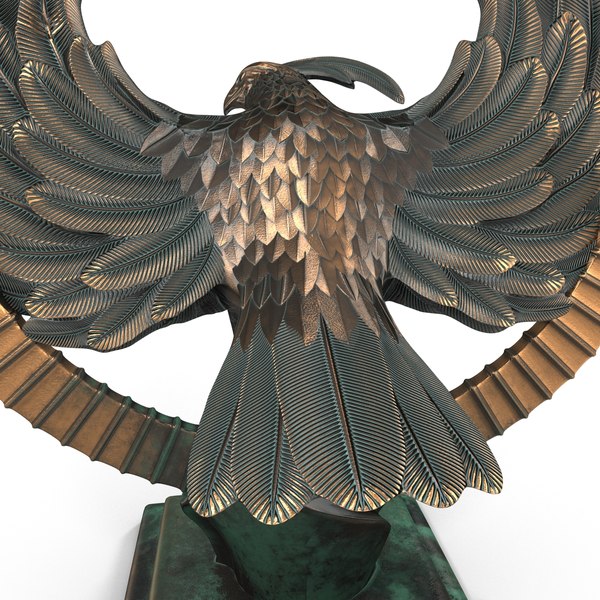 3d model golden phoenix statue