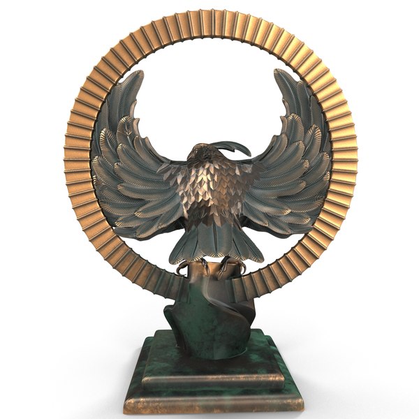 3d model golden phoenix statue