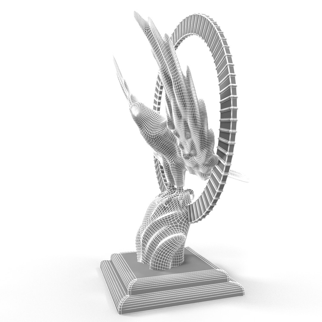 3d Model Golden Phoenix Statue