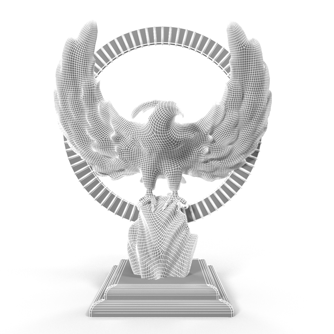 3d Model Golden Phoenix Statue