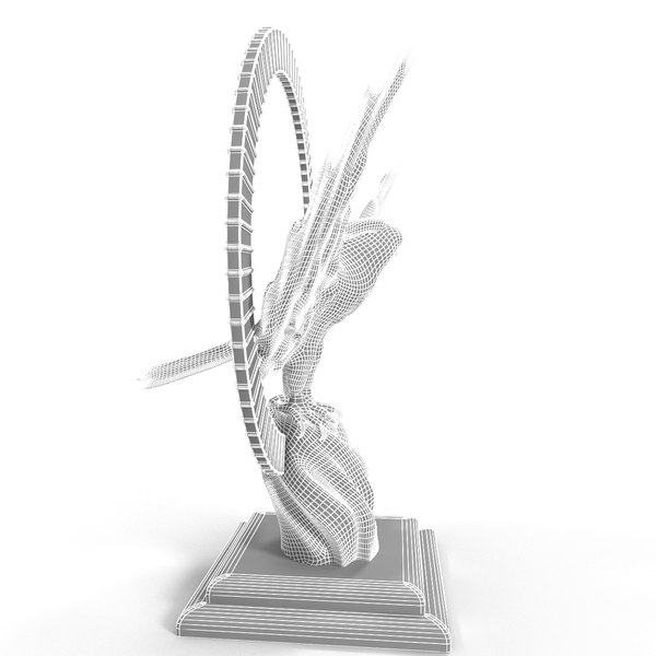 3d model golden phoenix statue