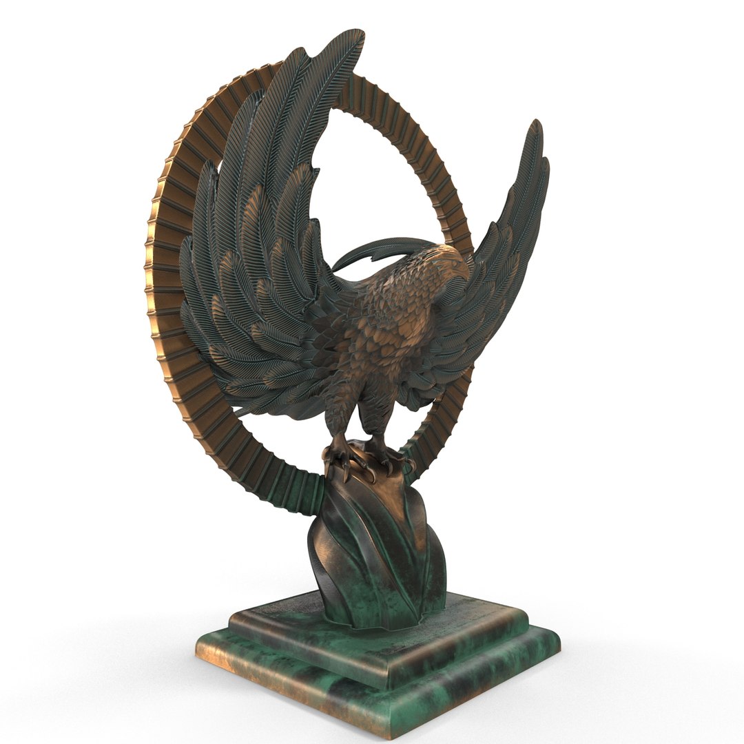 3d Model Golden Phoenix Statue