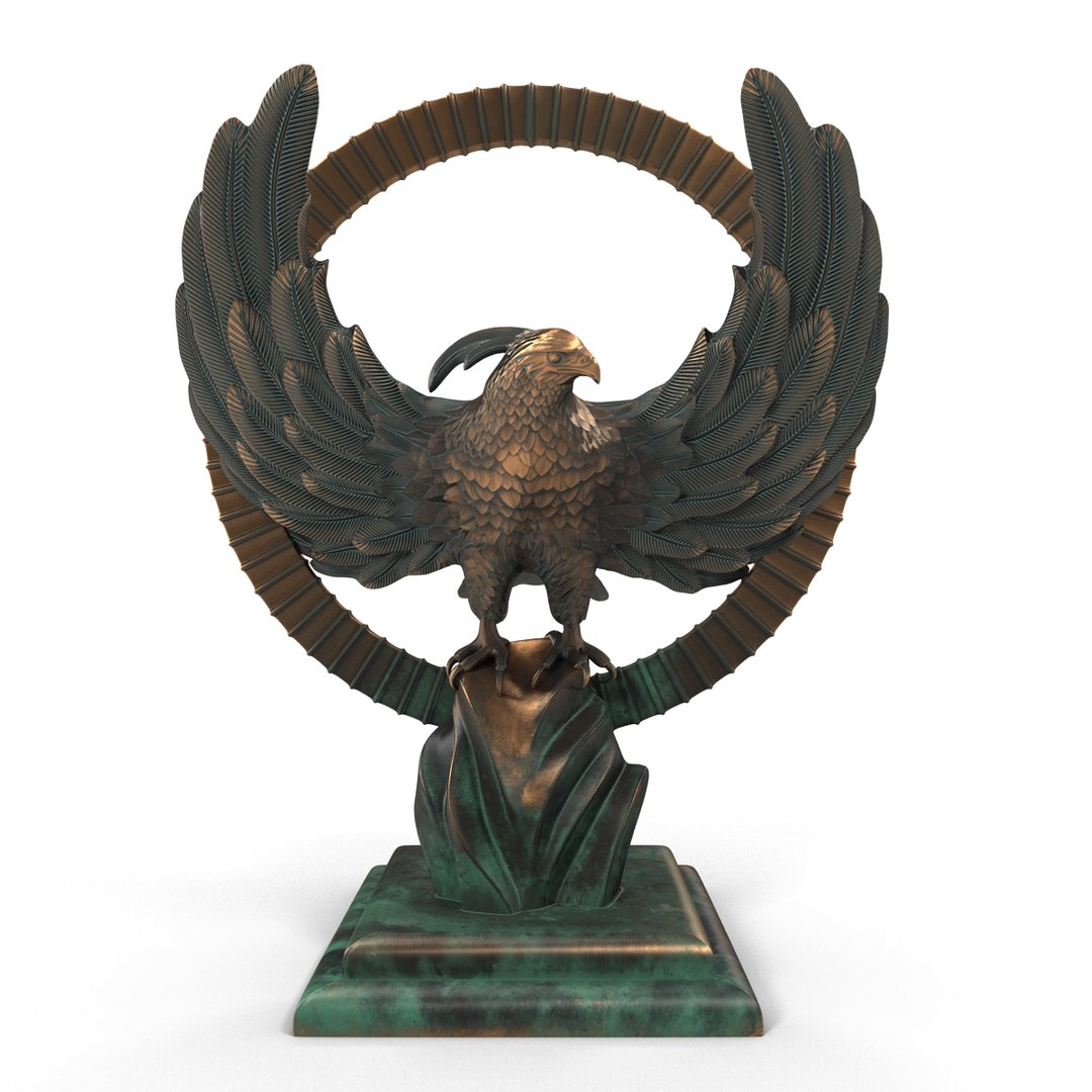 3d Model Golden Phoenix Statue