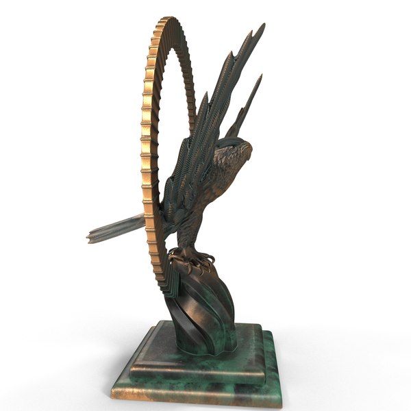 3d model golden phoenix statue