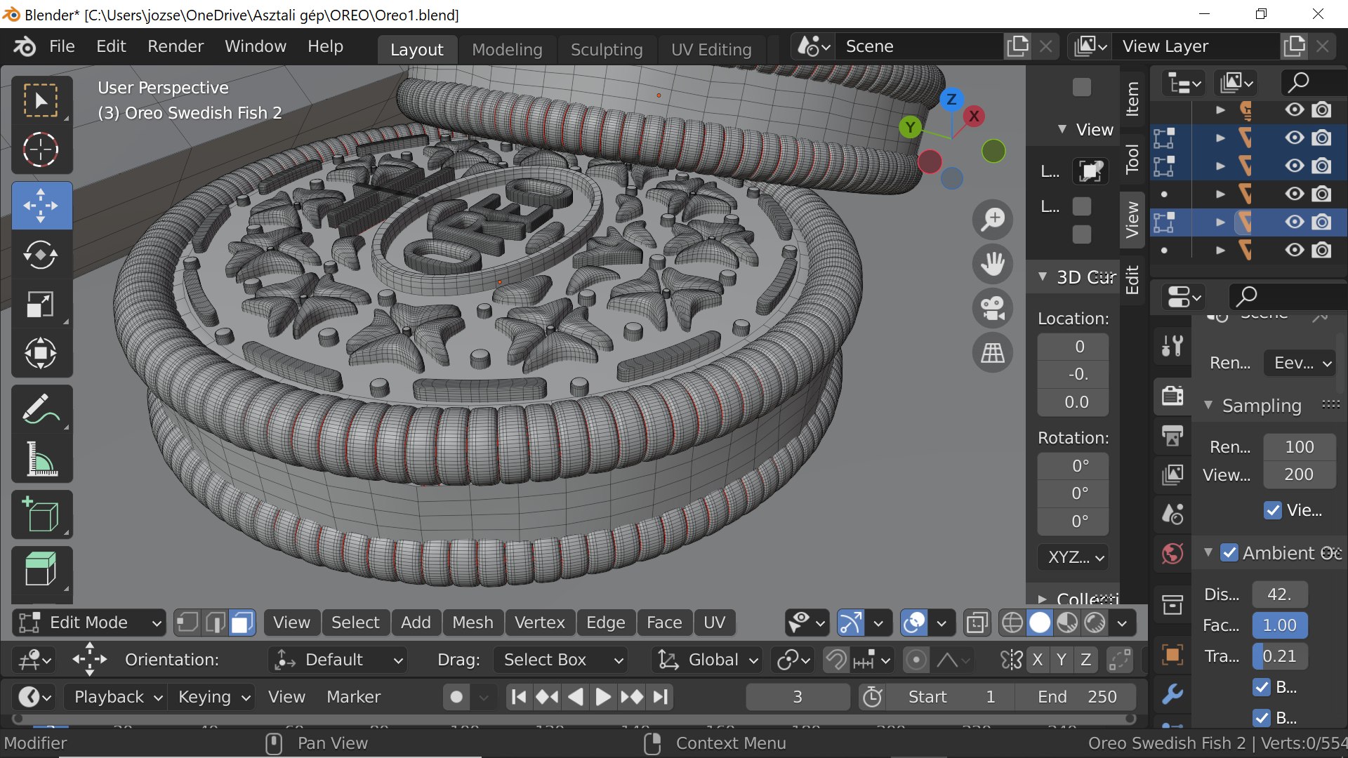 3D Oreo Cookie 02 Model - TurboSquid 1805790